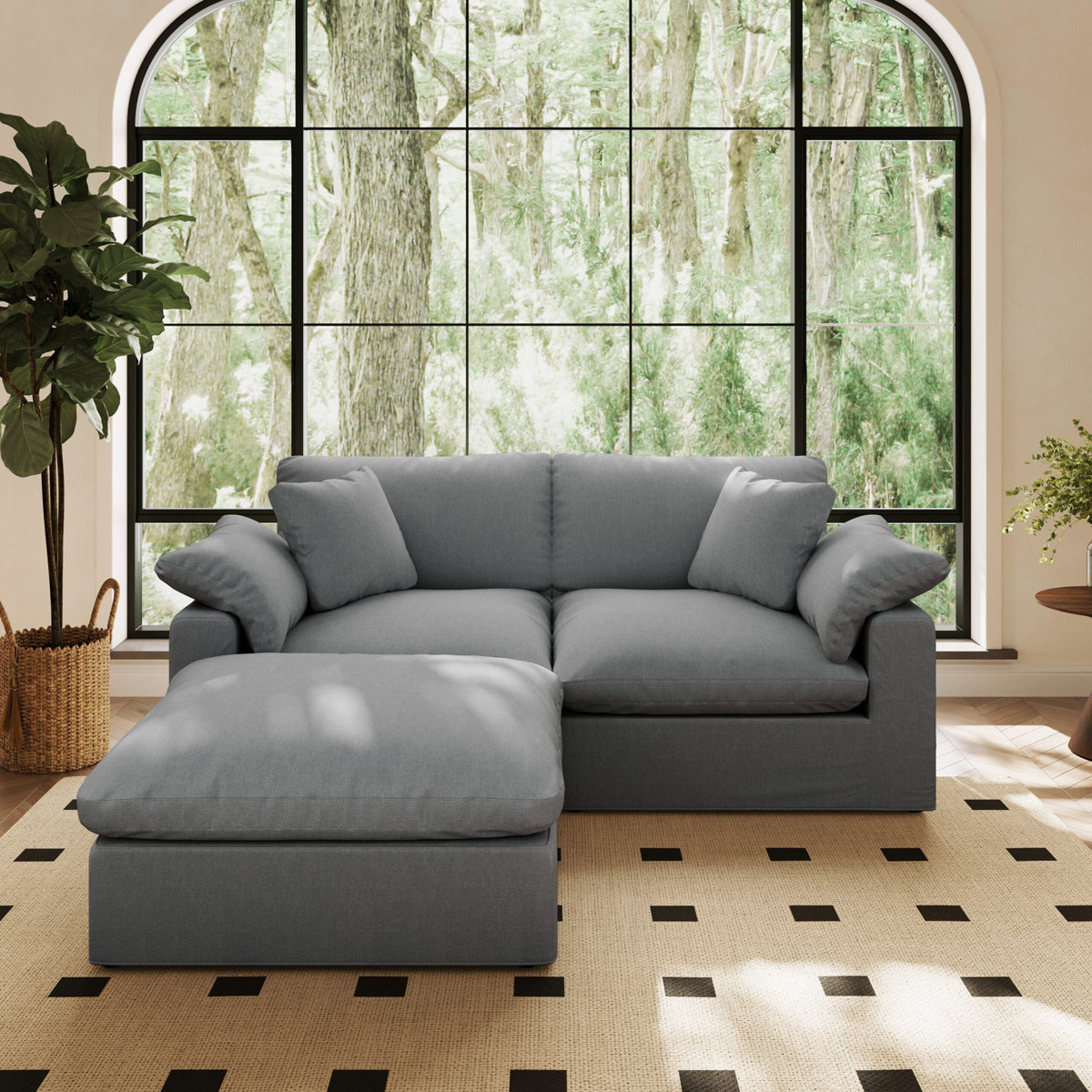 Latitude Run® Oversized Cloud Modular Sectional Sofa, Comfy Down Filled Sectional Sofa ...